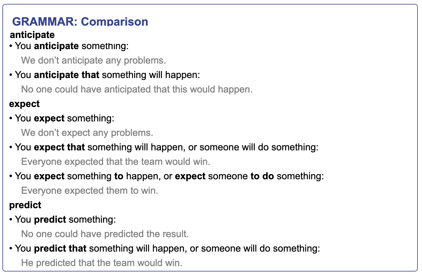 [詞彙區別] anticipate, expect 的區別